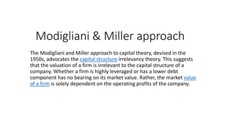 Modigliani & miller approach | PPTX