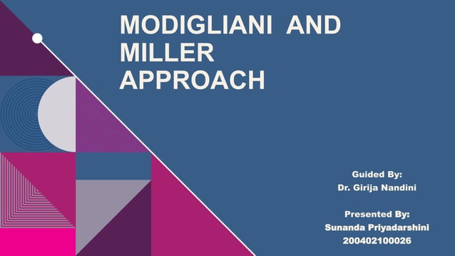 Modigliani & Miller Approach | PPTX