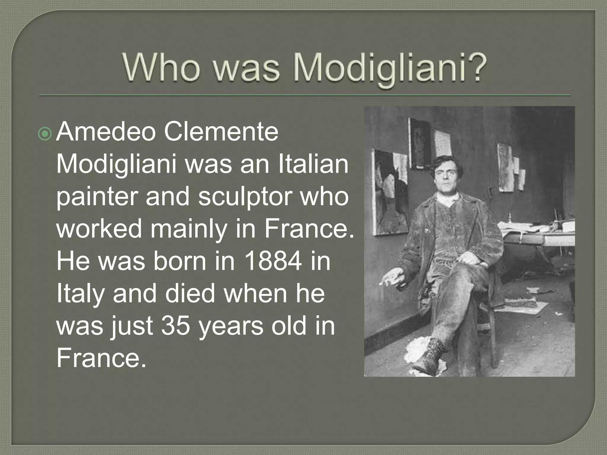 Modigliani style portraits | PPTX