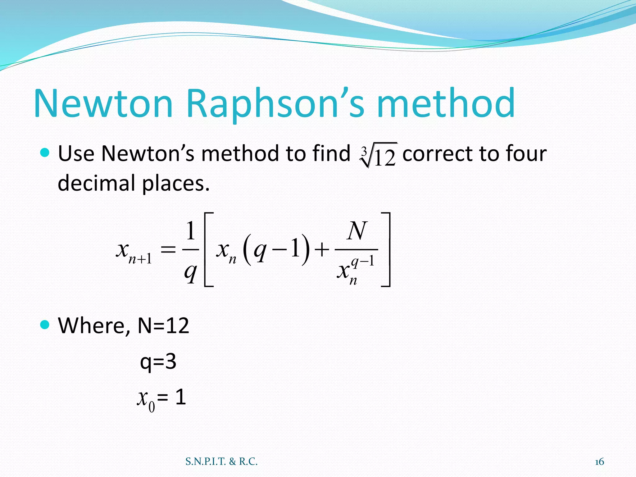 algebric solutions by newton raphson method and secant method | PPT