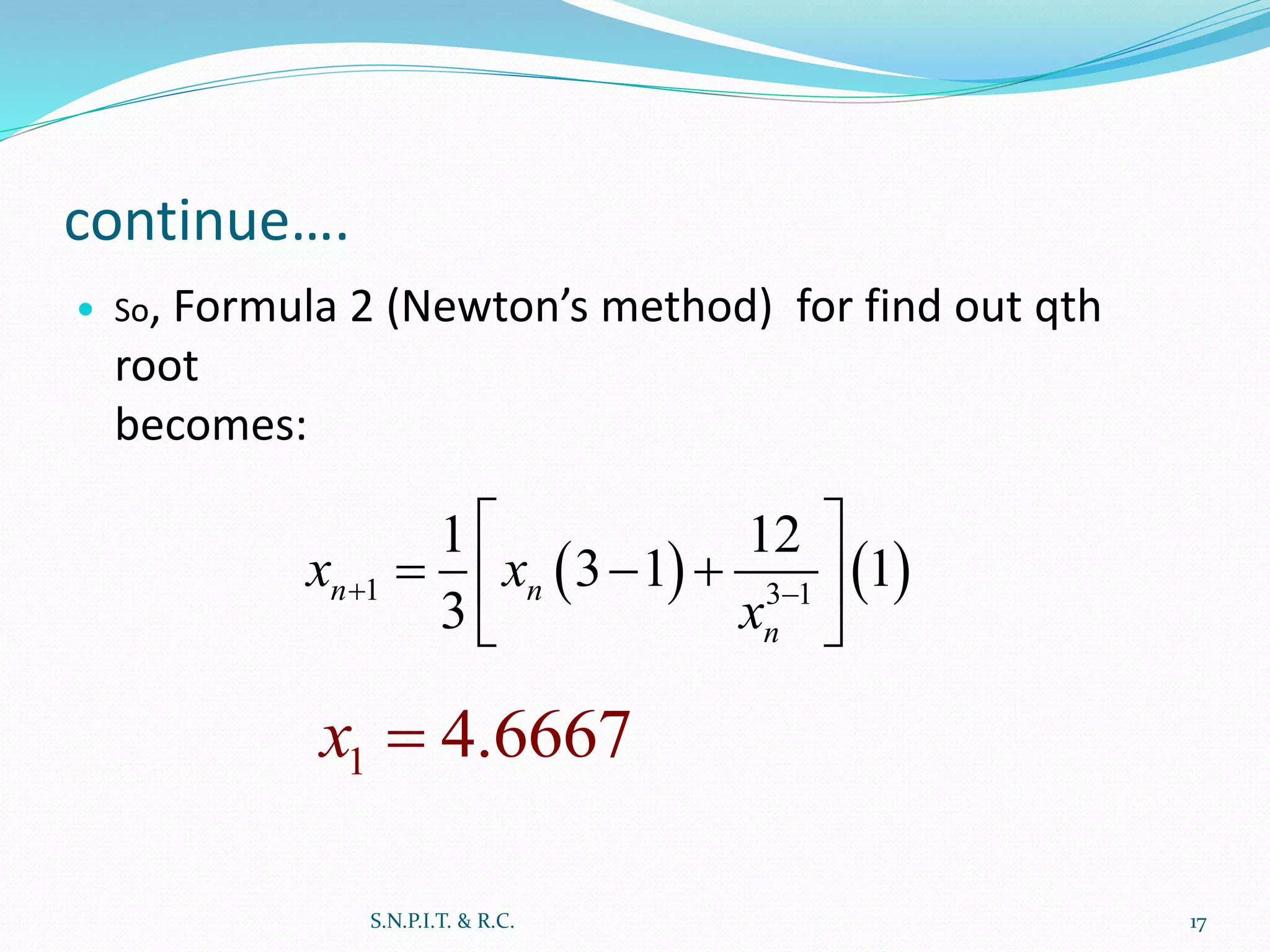 algebric solutions by newton raphson method and secant method | PPT