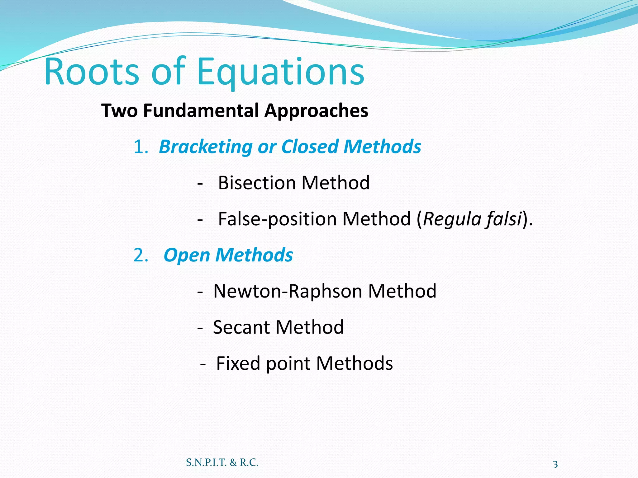 algebric solutions by newton raphson method and secant method | PPT