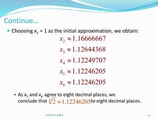 algebric solutions by newton raphson method and secant method | PPT