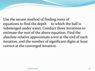 algebric solutions by newton raphson method and secant method | PPT
