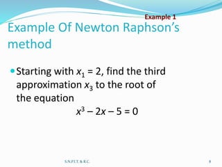 algebric solutions by newton raphson method and secant method | PPTX