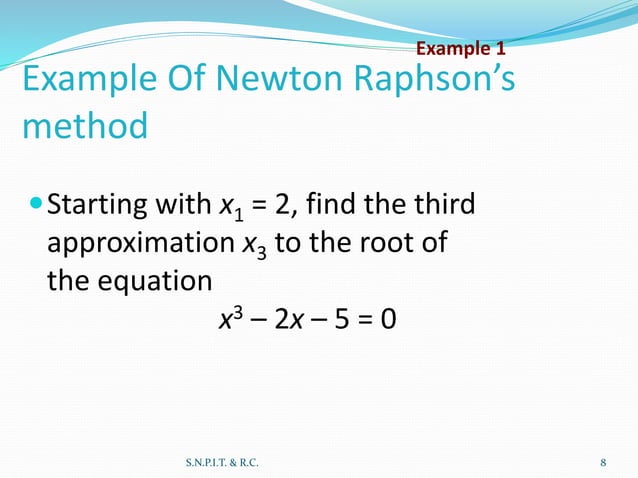 algebric solutions by newton raphson method and secant method | PPT