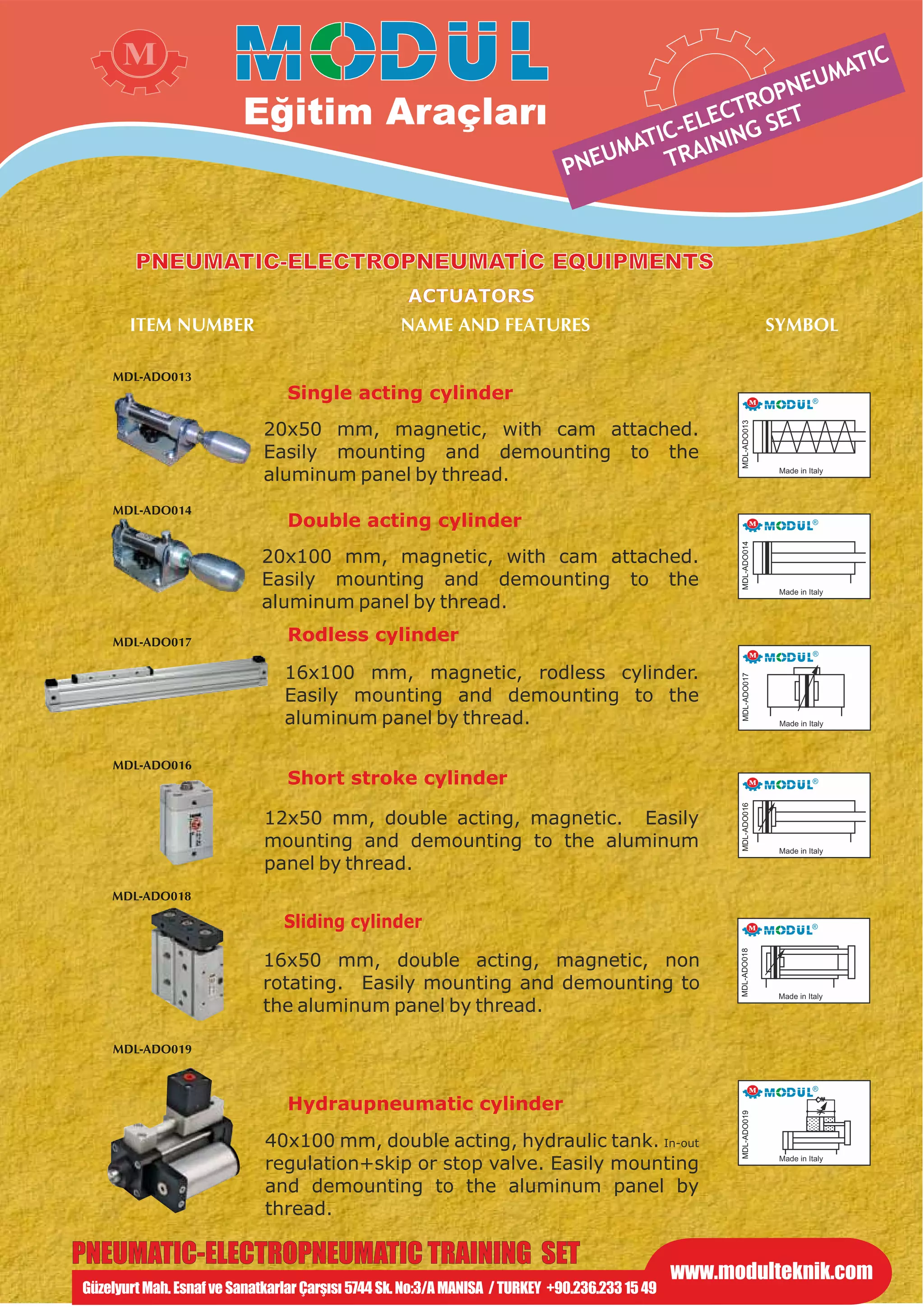 Pneumatic & Electropneumatic Training Set | PDF