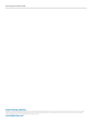 Mod mag m1000 datasheet badger meter electromagnetic flow meter_m ...