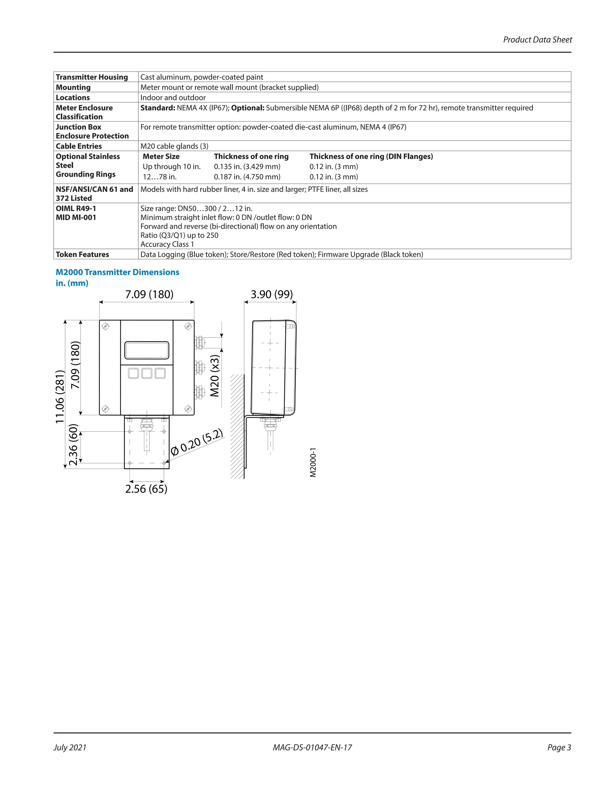 Mod mag m2000 datasheet badger meter electromagnetic flow meter_m ...