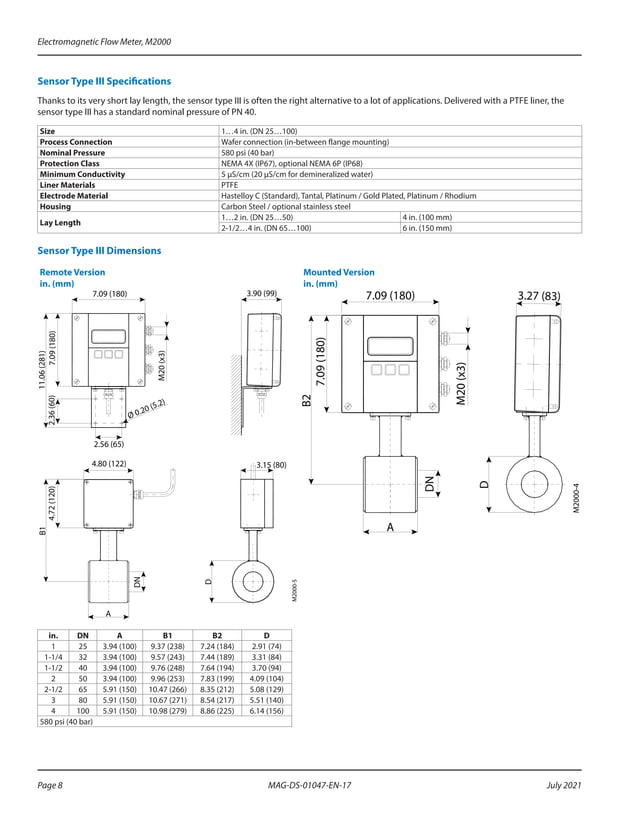 Mod mag m2000 datasheet badger meter electromagnetic flow meter_m ...