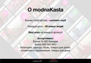 modnaKasta: когда мы вместе – все дешевле | PPT