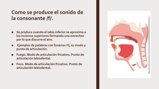 Modo de articulativo fricativo | PPTX