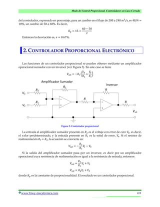 Modo de control proporcional | PDF