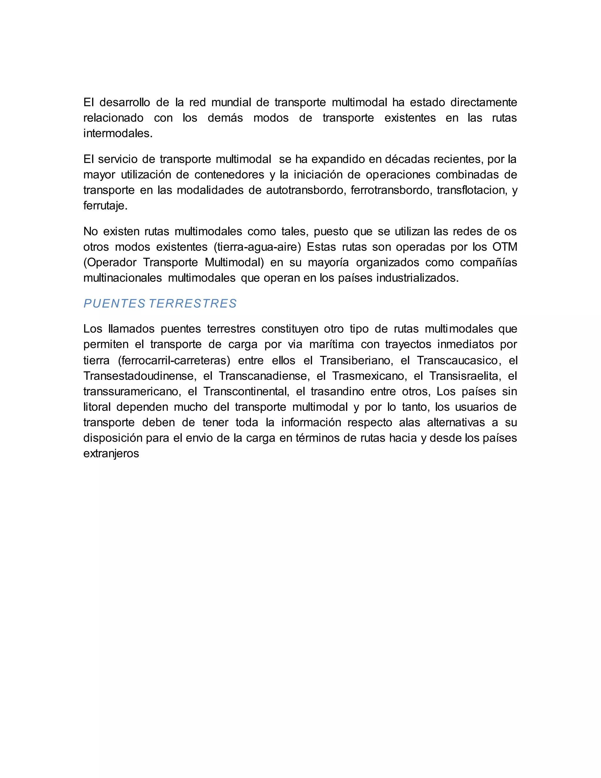 Modos de transporte | PDF