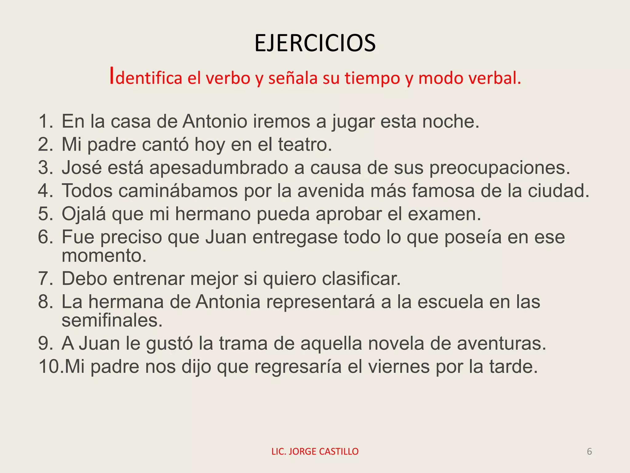 Modos verbales | PPTX