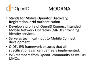 Overview of the OpenID Foundation's Mobile Profile of OpenID Connect ...