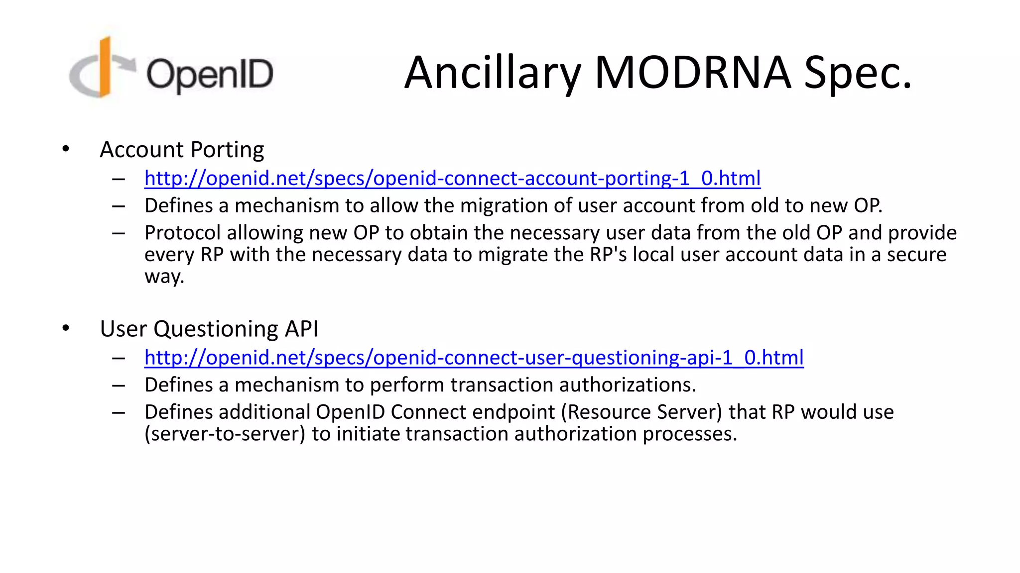 OpenID Foundation MODRNA WG Overview | PPTX