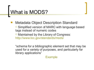 MODS and RDA - ALA MidWinter 2007 | PPT | Databases | Computer Software ...