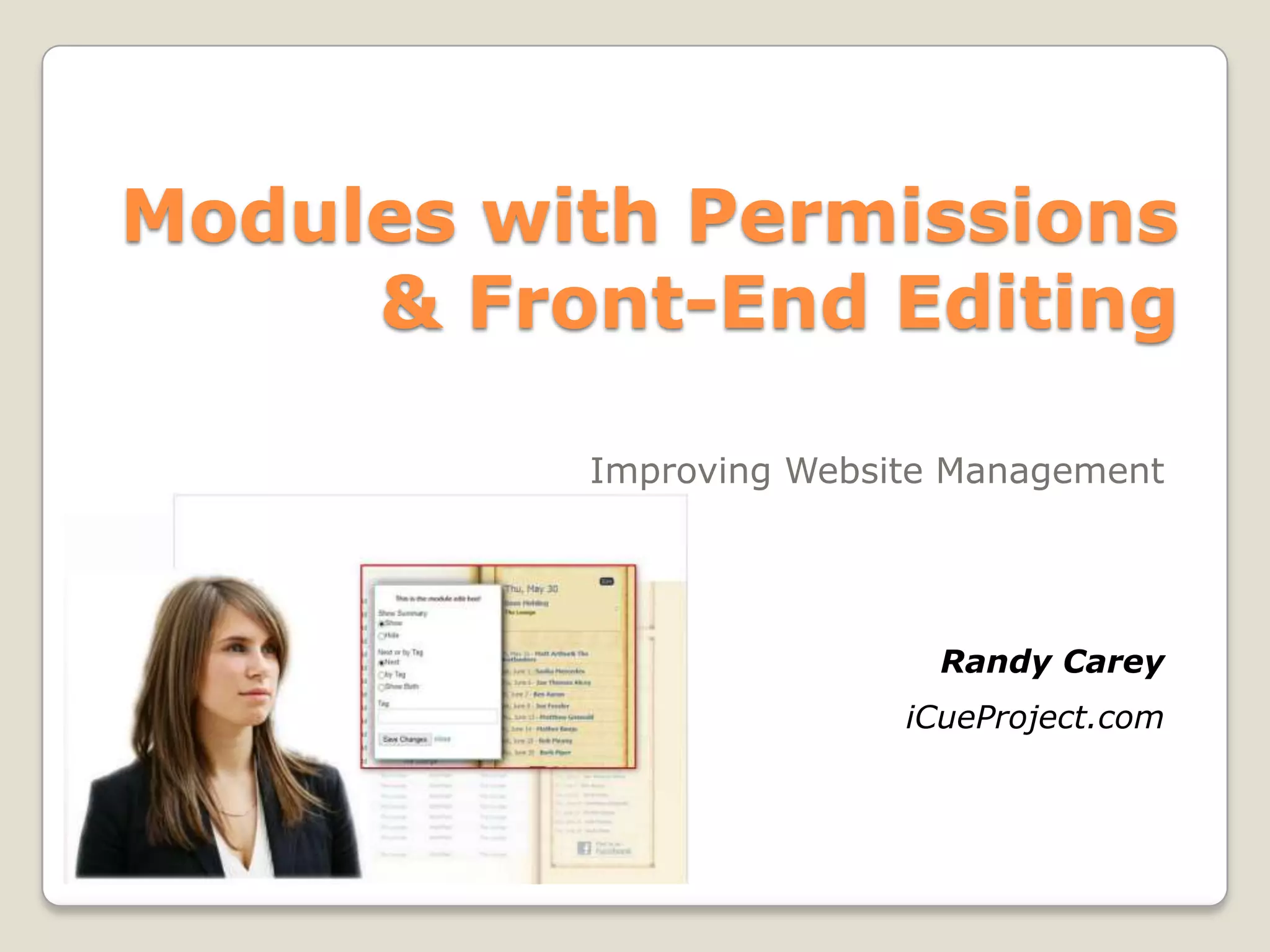 Joomla Modules with Permissions and Front-End Editing | PPT