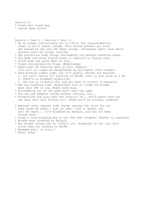 Mod sa change_log | TXT | Racing Video Games | Video Game Genres