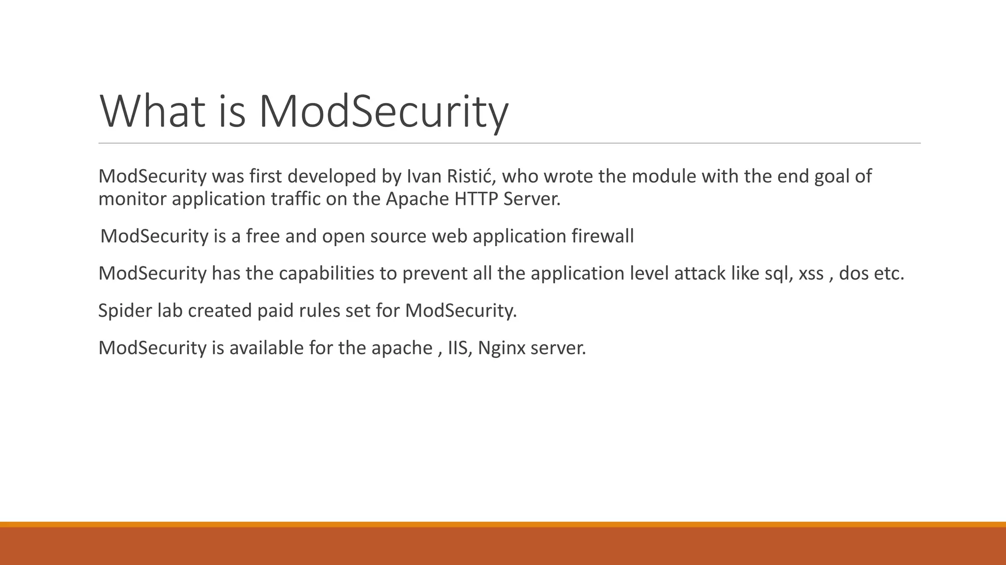 Web Application firewall-Mod security | PPTX