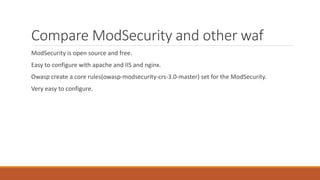 Web Application firewall-Mod security | PPTX