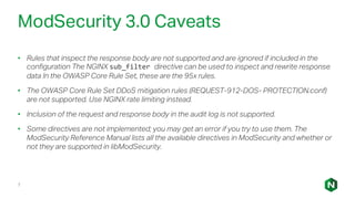 ModSecurity and NGINX: Tuning the OWASP Core Rule Set - EMEA | PPT