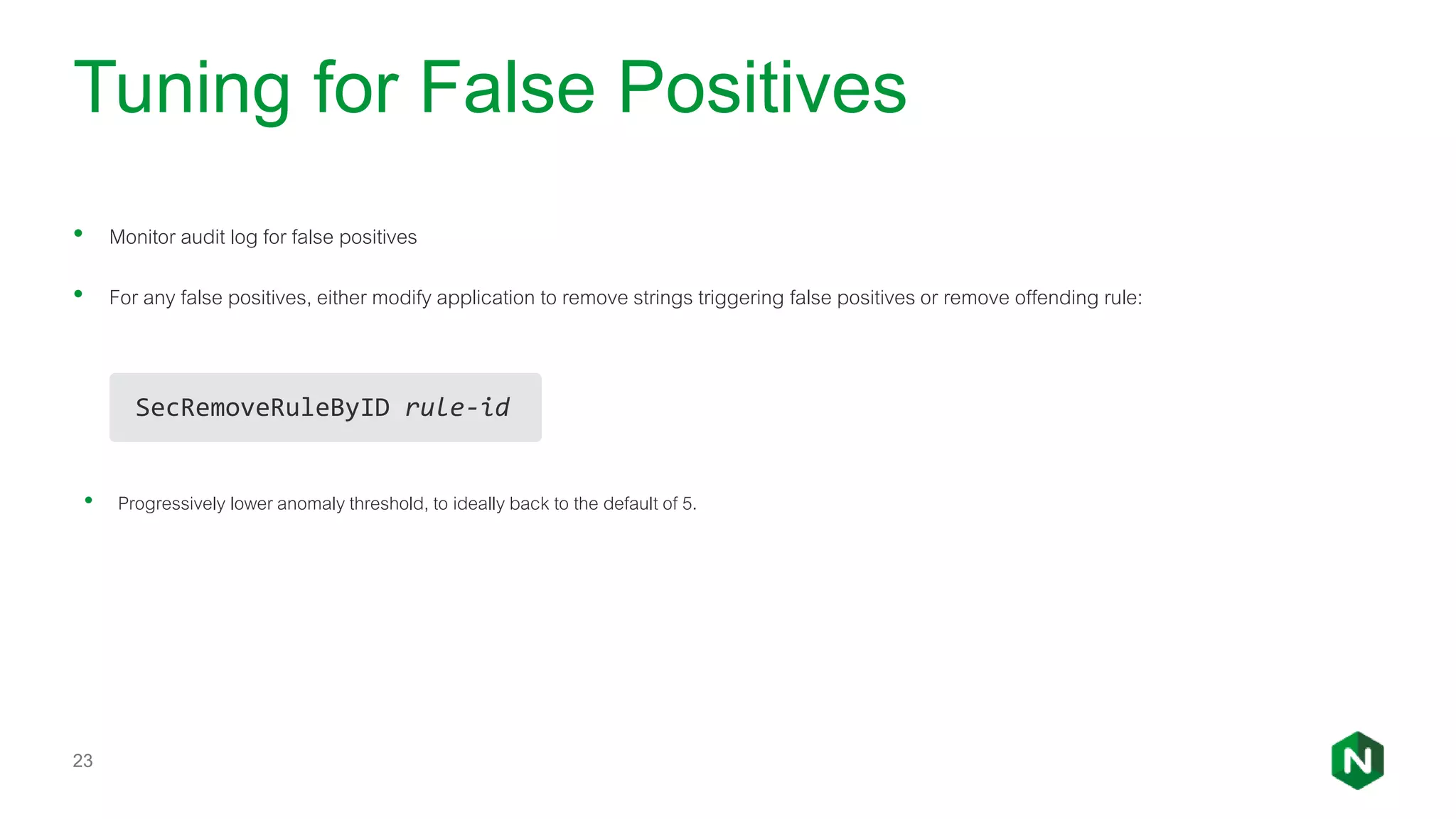 ModSecurity and NGINX: Tuning the OWASP Core Rule Set (Updated) | PPTX