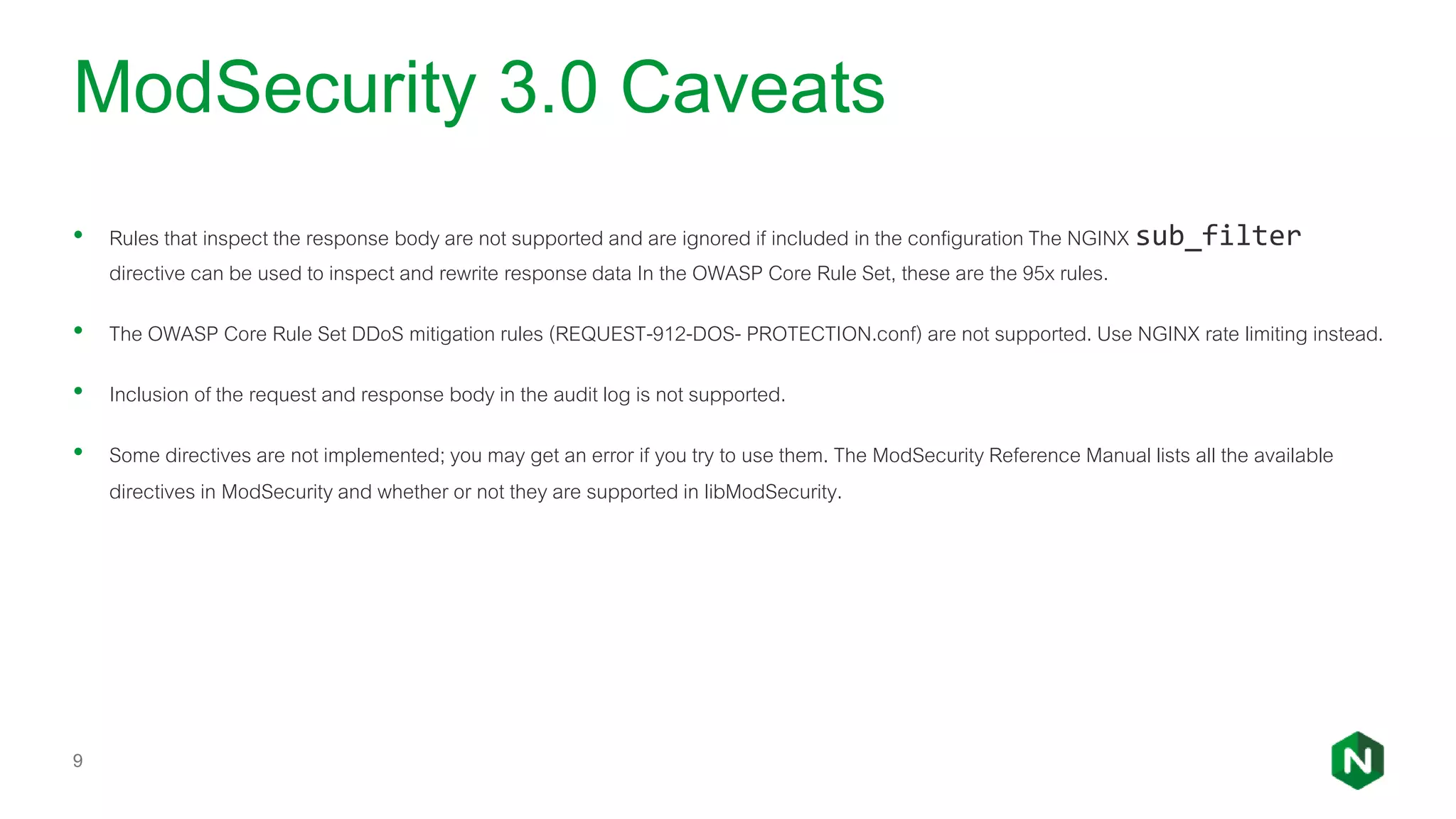 ModSecurity and NGINX: Tuning the OWASP Core Rule Set (Updated) | PPTX