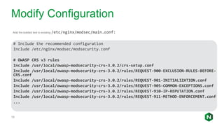 ModSecurity and NGINX: Tuning the OWASP Core Rule Set (Updated) | PPTX