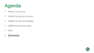 ModSecurity and NGINX: Tuning the OWASP Core Rule Set (Updated) | PPTX