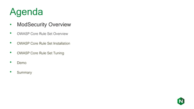 ModSecurity and NGINX: Tuning the OWASP Core Rule Set (Updated) | PPTX