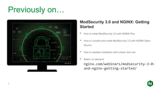 ModSecurity and NGINX: Tuning the OWASP Core Rule Set - EMEA (Updated) | PPT