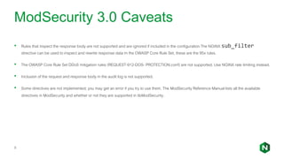 ModSecurity and NGINX: Tuning the OWASP Core Rule Set | PPTX