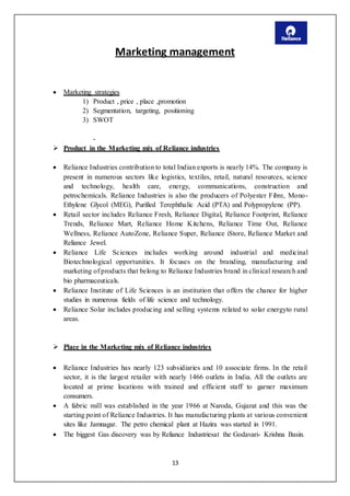 Study of Managing Business at Reliance Industries Limited” | DOCX