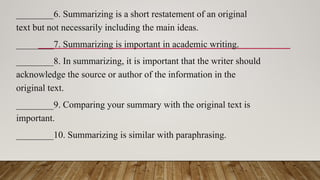 modue-3-SUMMARIZING6..................,l | PPTX