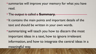 modue-3-SUMMARIZING6..................,l | PPT