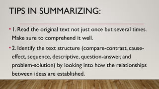 modue-3-SUMMARIZING6..................,l | PPT