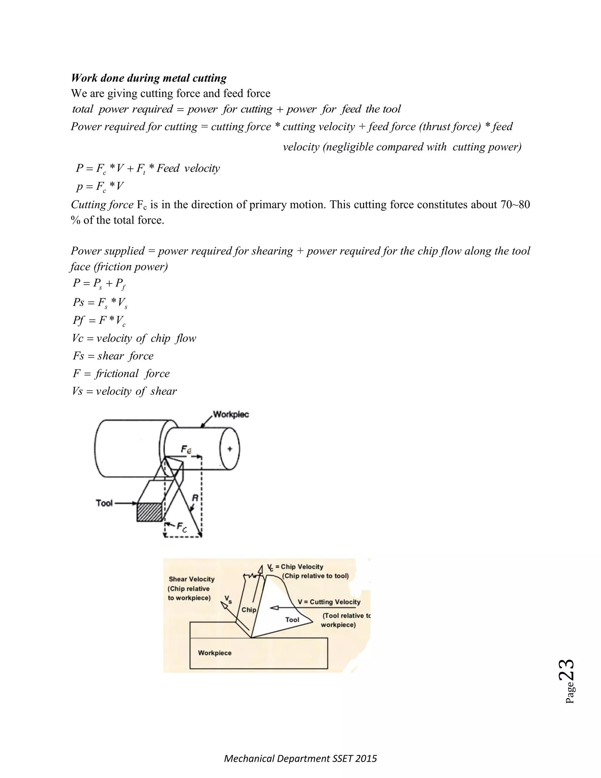 Theory of metal cutting MG University(S8 Production Notes) | PDF