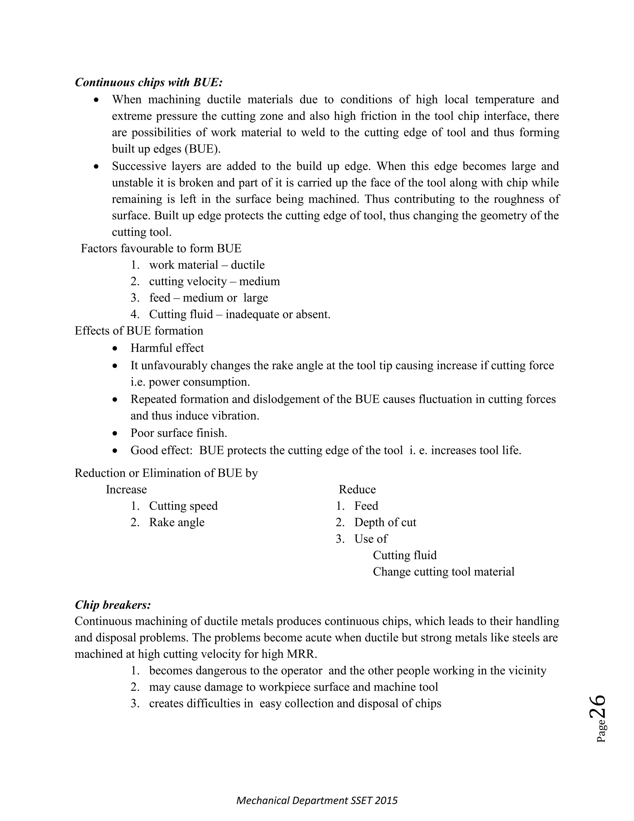 Theory of metal cutting MG University(S8 Production Notes) | PDF