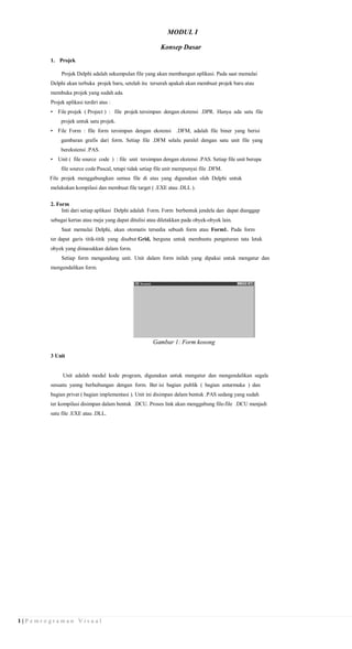 Modul 1 konsep dasar pemrograman delphi | PDF