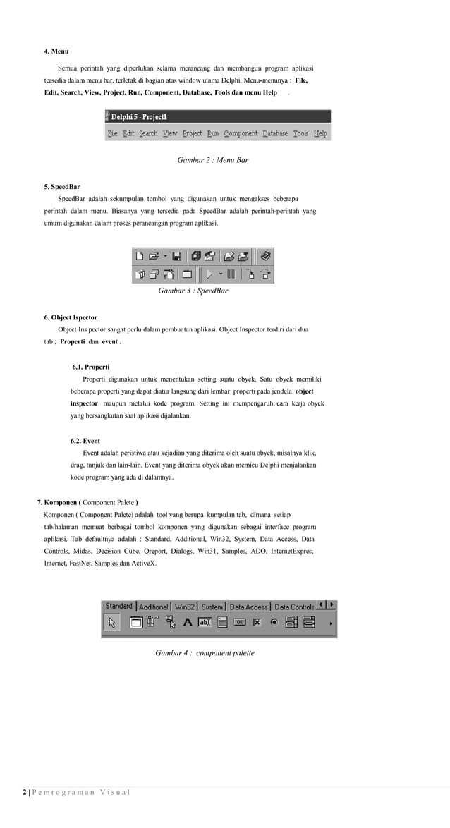 Modul 1 konsep dasar pemrograman delphi | PDF