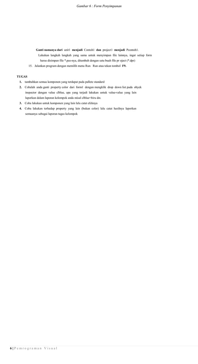 Modul 1 konsep dasar pemrograman delphi | PDF