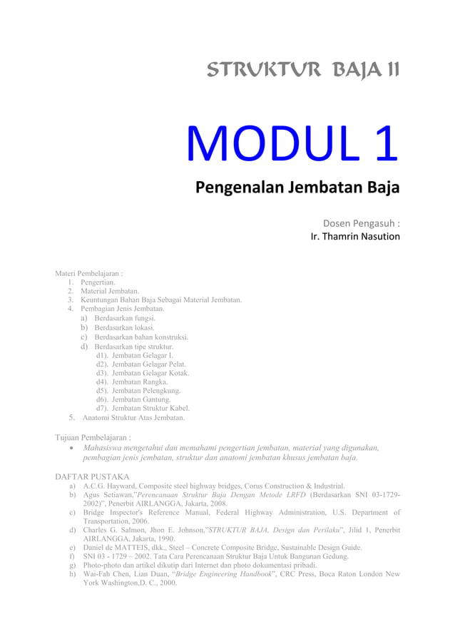 Modul 1-pengenalan-jembatan-baja | PDF