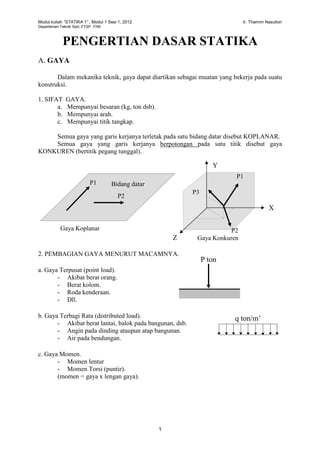 Modul 1-pengertian-dasar-statika | PDF