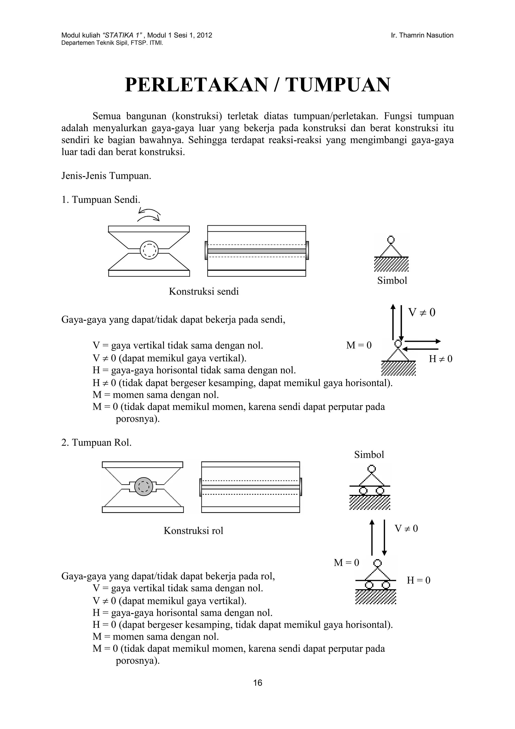 Modul 1-pengertian-dasar-statika, STATIKA DAN MEKANIKA DASAR | PDF