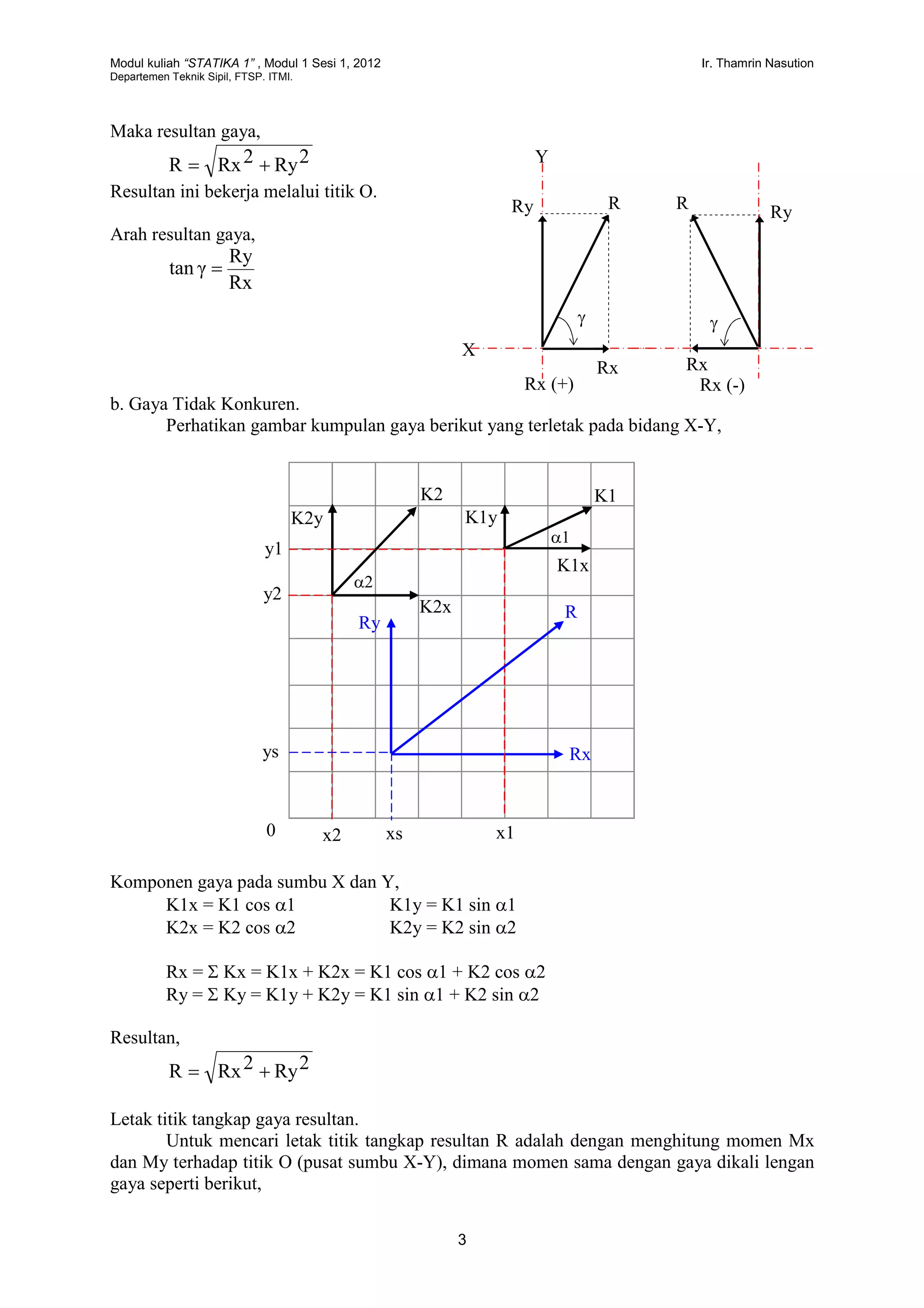 Modul 1-pengertian-dasar-statika, STATIKA DAN MEKANIKA DASAR | PDF