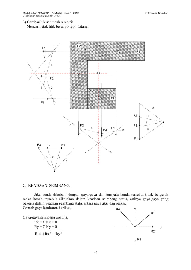 Modul 1-pengertian-dasar-statika, STATIKA DAN MEKANIKA DASAR | PDF