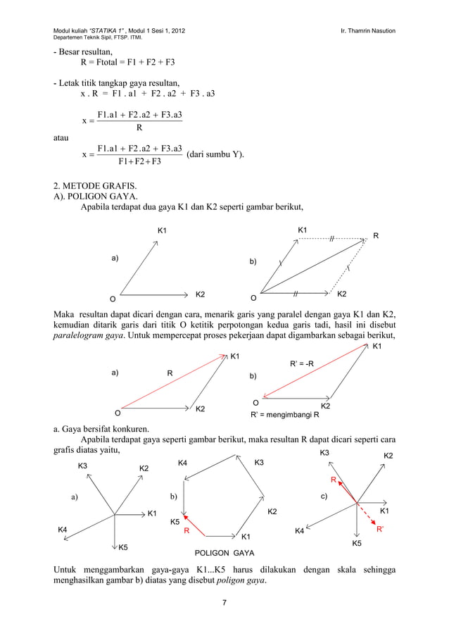 Modul 1-pengertian-dasar-statika, STATIKA DAN MEKANIKA DASAR