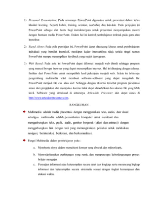 Modul Media Pembelajaran Berbasis Multimedia Presentasi | PDF